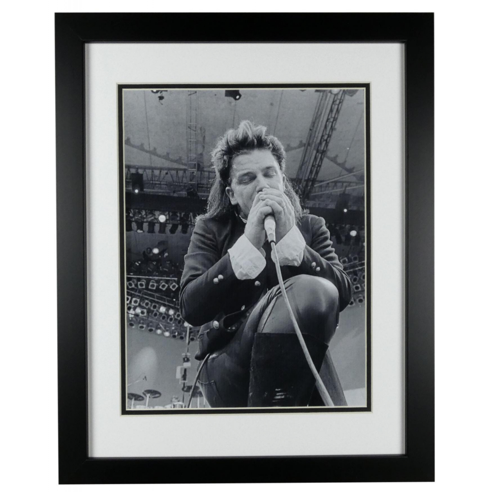 Bono 1985 Live Aid 16x20 Custom Framed Photo | Pristine Auction
