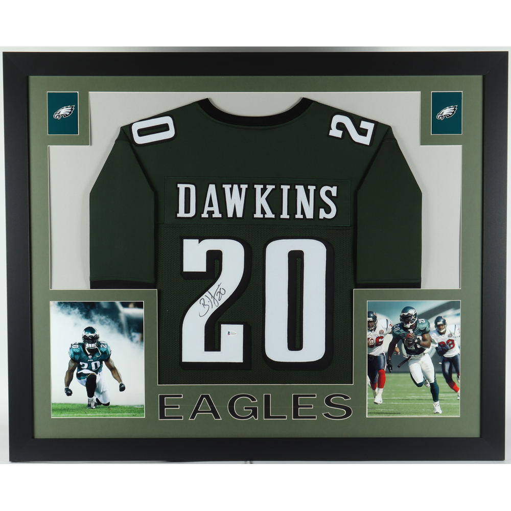 Brian Dawkins Signed Custom Framed Jersey Display (Beckett) | Pristine ...