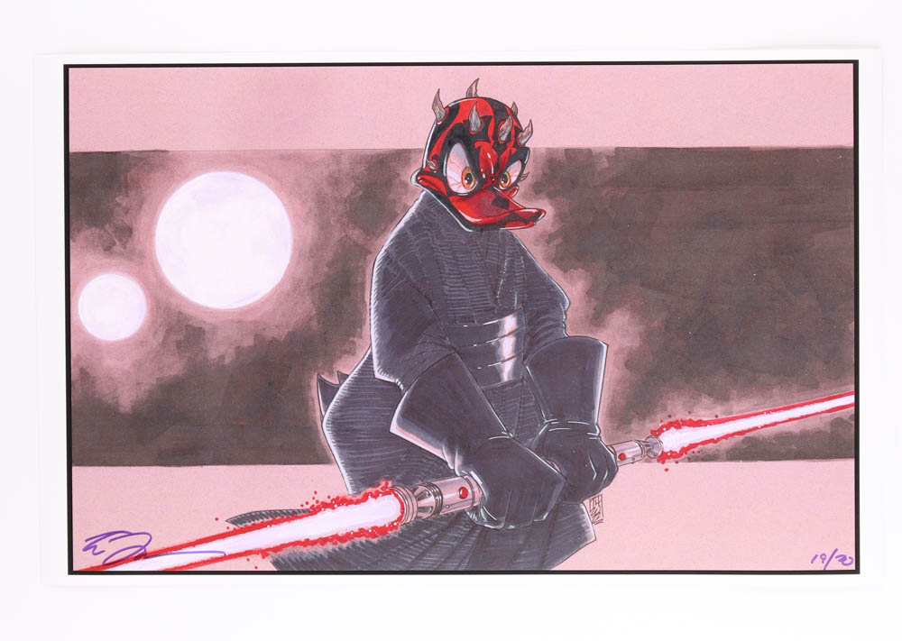 Tom Hodges - Donald Duck - Darth Maul - Signed 11" x 17" Print LE #/20 ...
