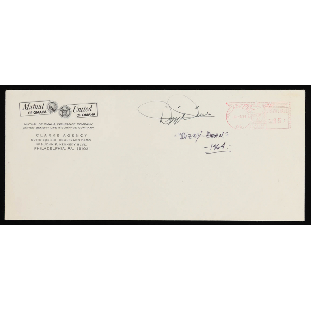Dizzy Dean Signed Envelope Inscribed "1964" (PSA) | Pristine Auction