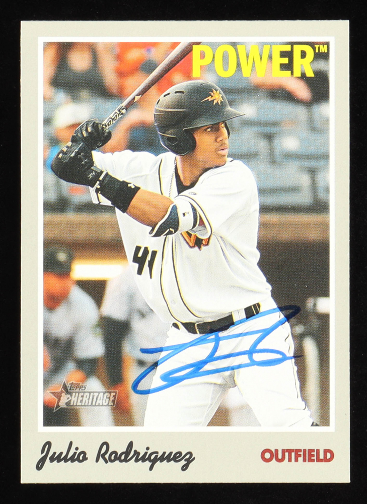 Julio Rodriguez Signed 2019 Topps Heritage Minors #121 RC (JSA ...