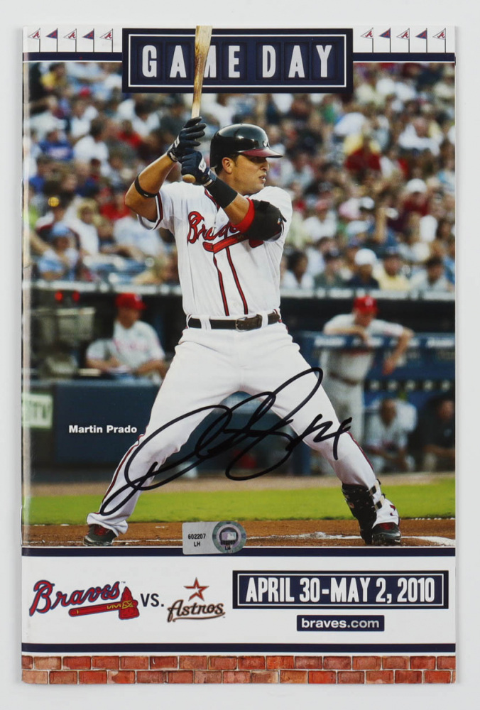Martin Prado Signed Braves vs Astros Baseball Schedule (MLB) | Pristine ...