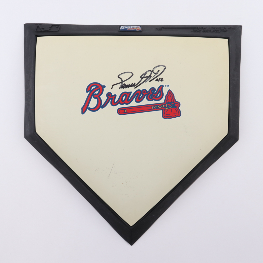 Manny Acosta Signed Braves Logo 10x10 Mini Home Plate (MLB) | Pristine ...