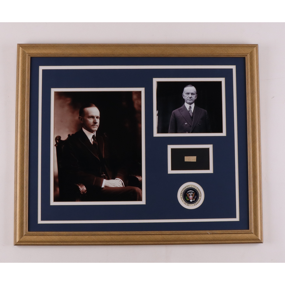 Calvin Coolidge Signed Custom Framed Cut Display (Beckett) | Pristine ...