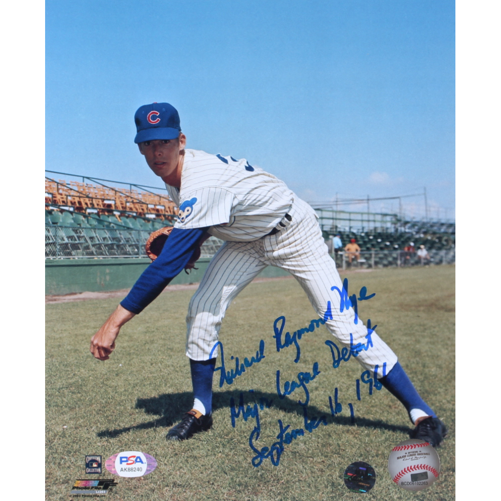 Rich Nye Signed Cubs 8x10 Photos Inscribed "Major League Debut Sept. 16 ...