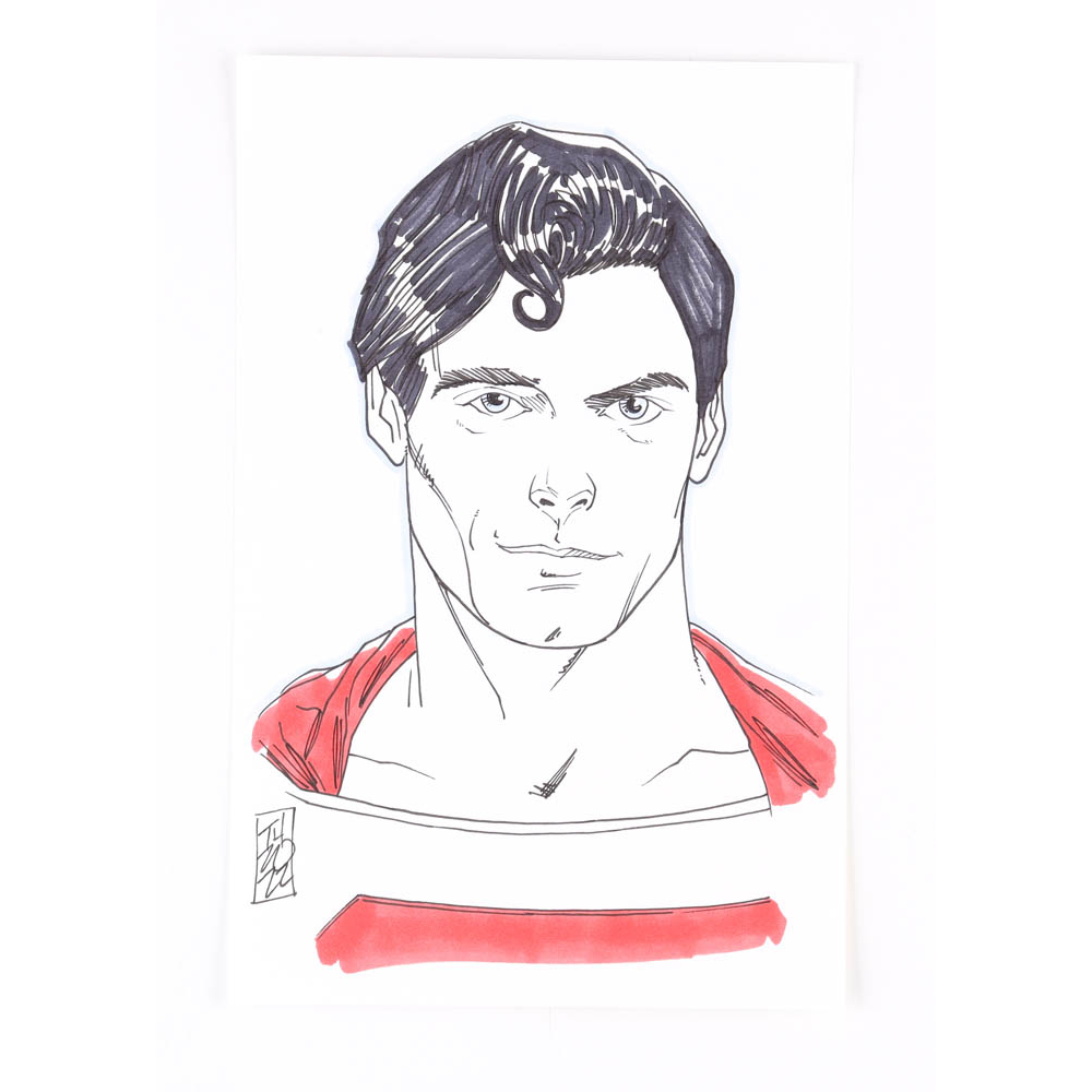 Christopher Reeves "Superman" Original Sketch by Tom Hodges (PA ...