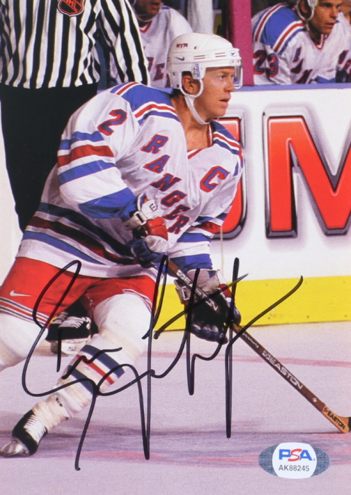 Brian Leetch Signed Rangers 5x7 Photo (PSA) | Pristine Auction