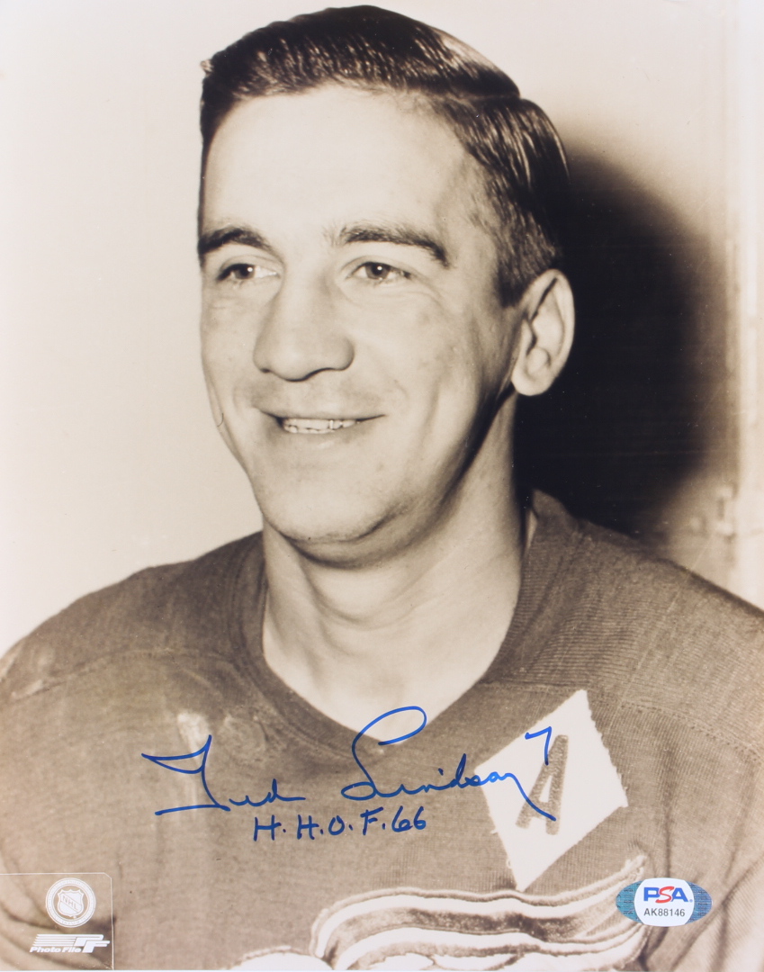 Ted Lindsay Signed Red Wings 8x10 Photo Inscribed "H.H.O.F. 66" (PSA ...
