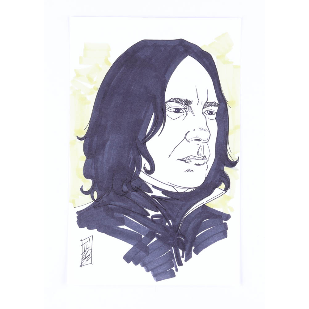 Snape "Harry Potter" Original Sketch by Tom Hodges (PA) | Pristine Auction