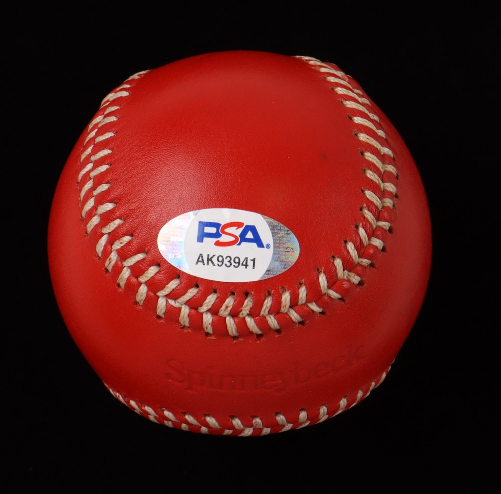 Nolan Ryan Signed Spinneyback Vintage Leather Baseball with Display ...