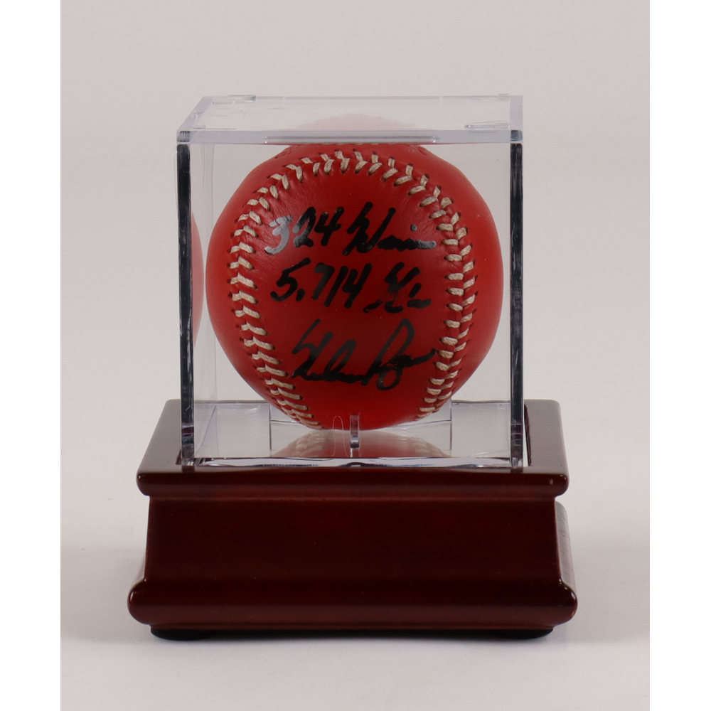 Nolan Ryan Signed Spinneyback Vintage Leather Baseball with Display ...