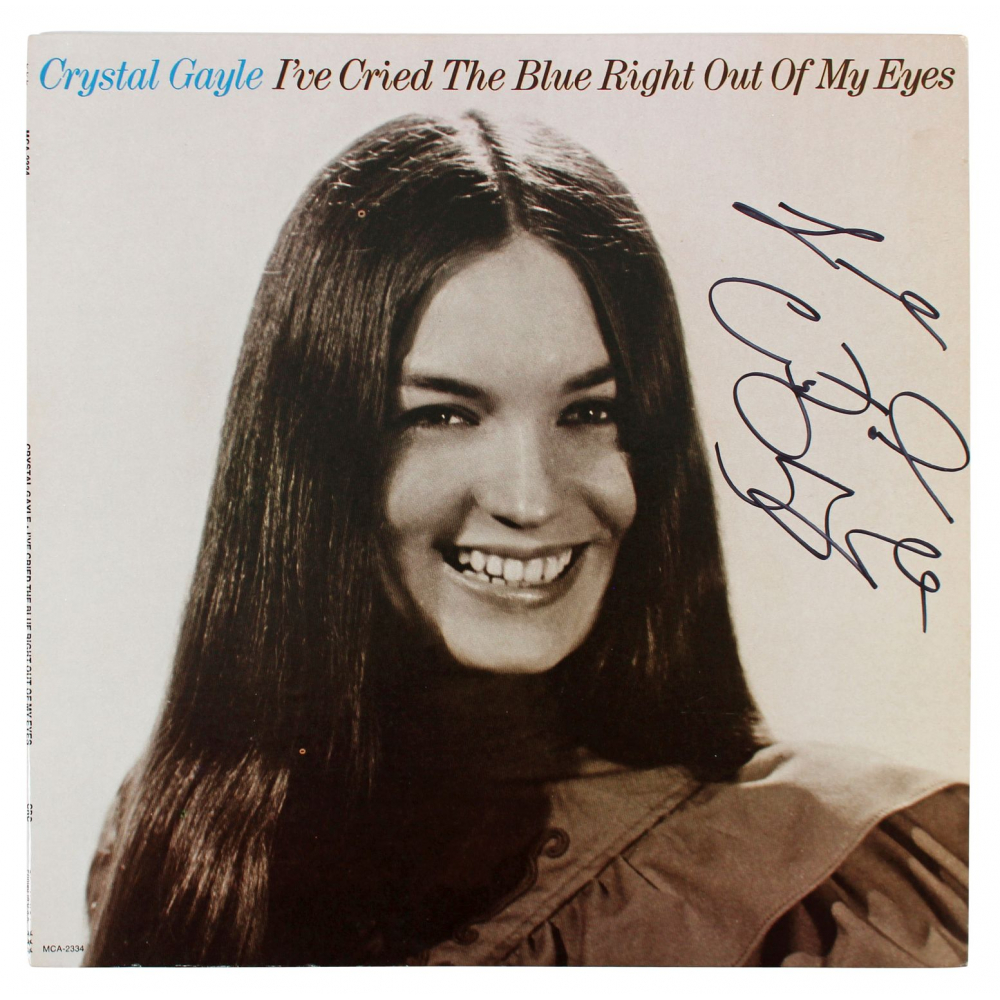 Crystal Gayle Signed "I've Cried (The Blue Right Out of My Eyes)" Vinyl ...