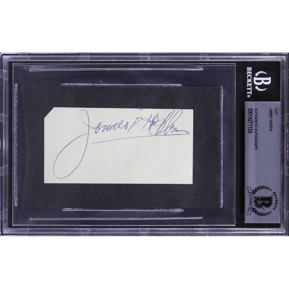 Jimmy Hoffa Signed 1.85x3.7 Cut (Beckett) | Pristine Auction