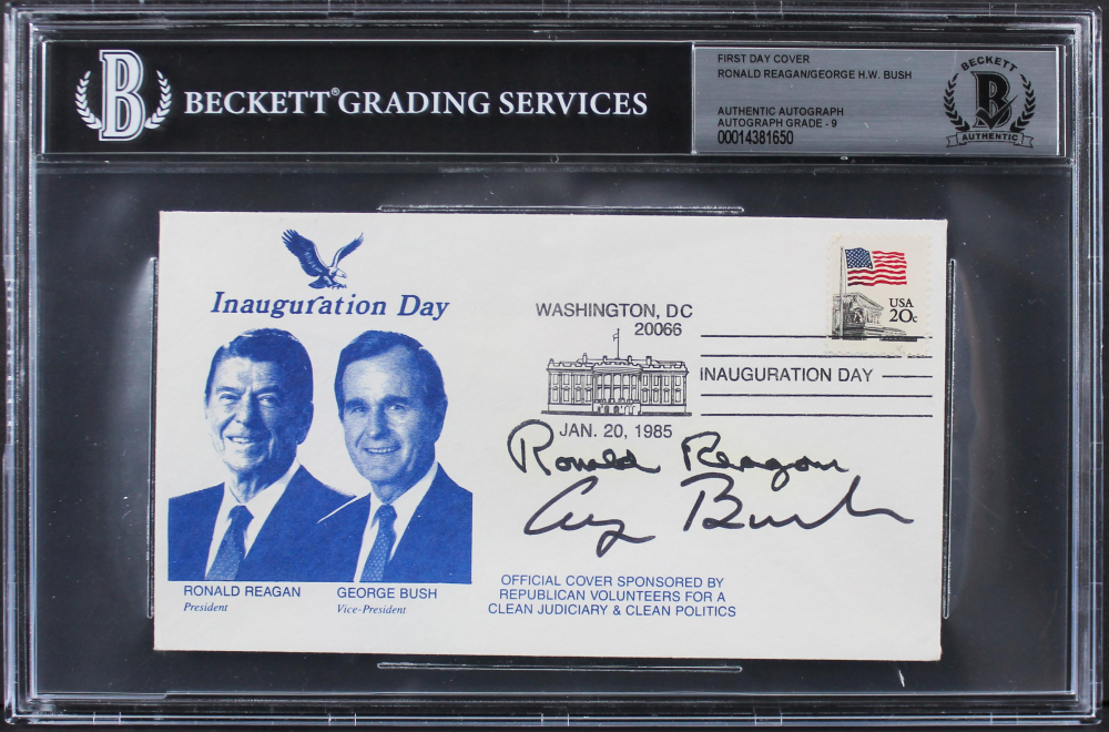 Ronald Reagan & George H.W. Bush Signed "Inauguration Day" 1985 FDC ...