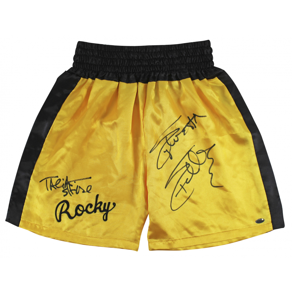 Sylvester Stallone & Talia Shire Signed "Rocky" Boxing Trunks (Beckett ...