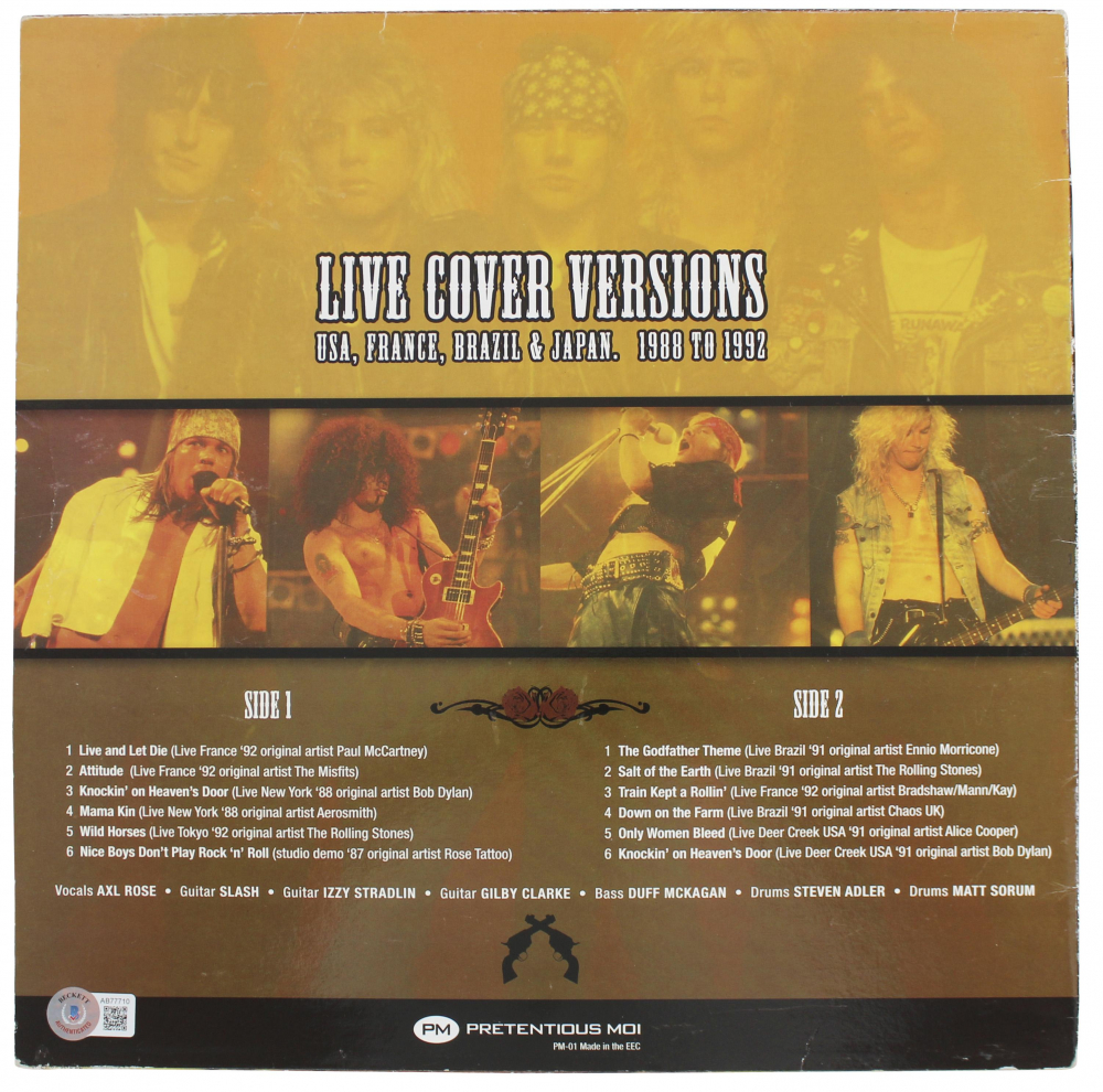 Axl Rose Signed "Guns N' Roses: Wild Horses" Vinyl Album Cover (Beckett ...