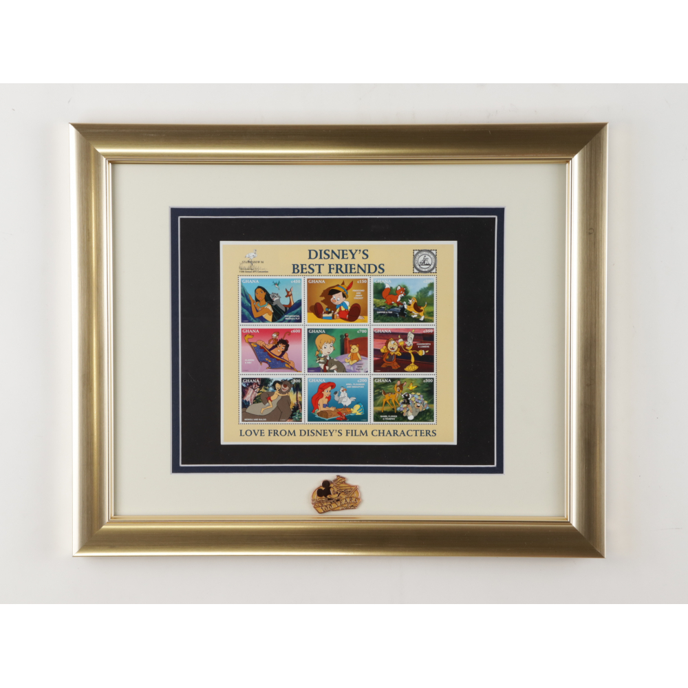Walt Disney Custom Framed Vintage Full Uncut Postage Stamp Sheet ...
