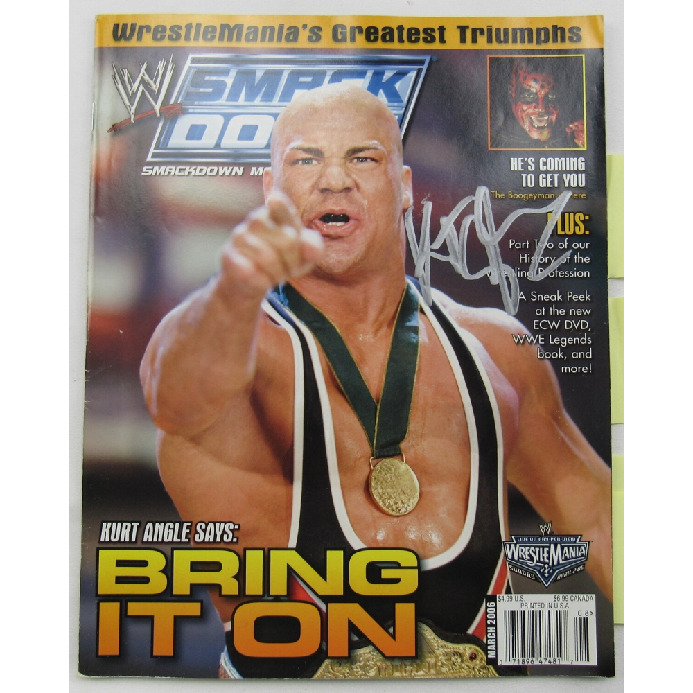 2006 "WWE Smackdown" Magazine Signed by (4) with Kurt Angle, Dave ...
