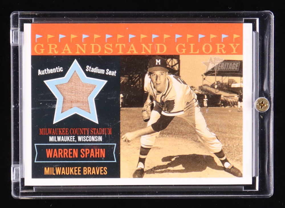 Warren Spahn 2003 Topps Heritage #GG-WS Grandstand Glory Stadium Relics ...