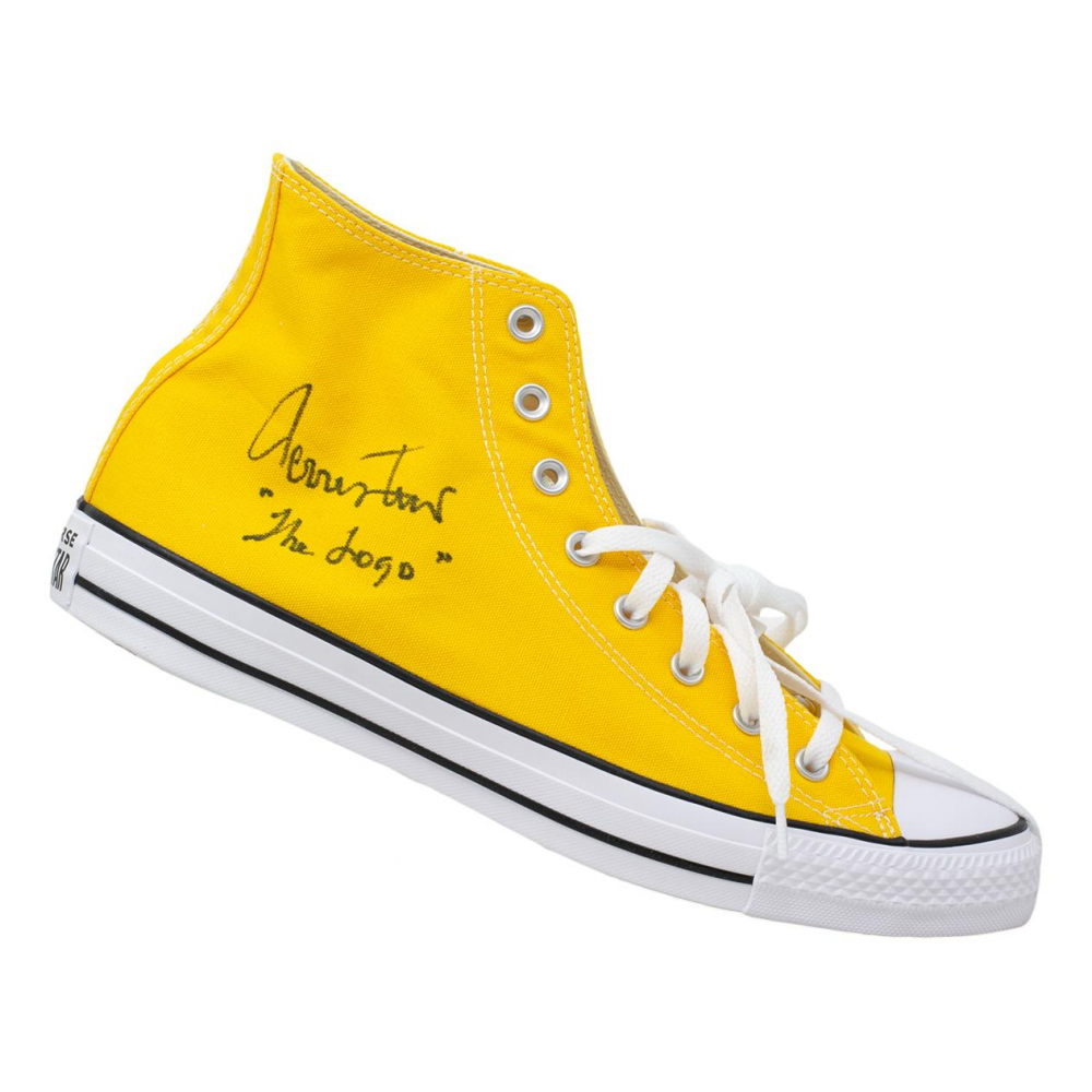 Jerry West Signed Converse Basketball Shoe Inscribed "The Logo" (JSA ...