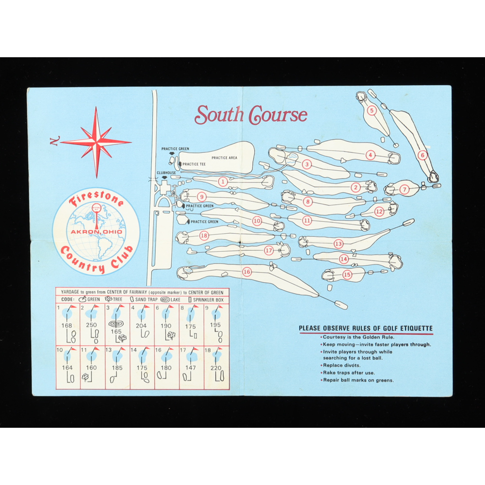 Firestone Country Club South Course Official Scorecard | Pristine Auction