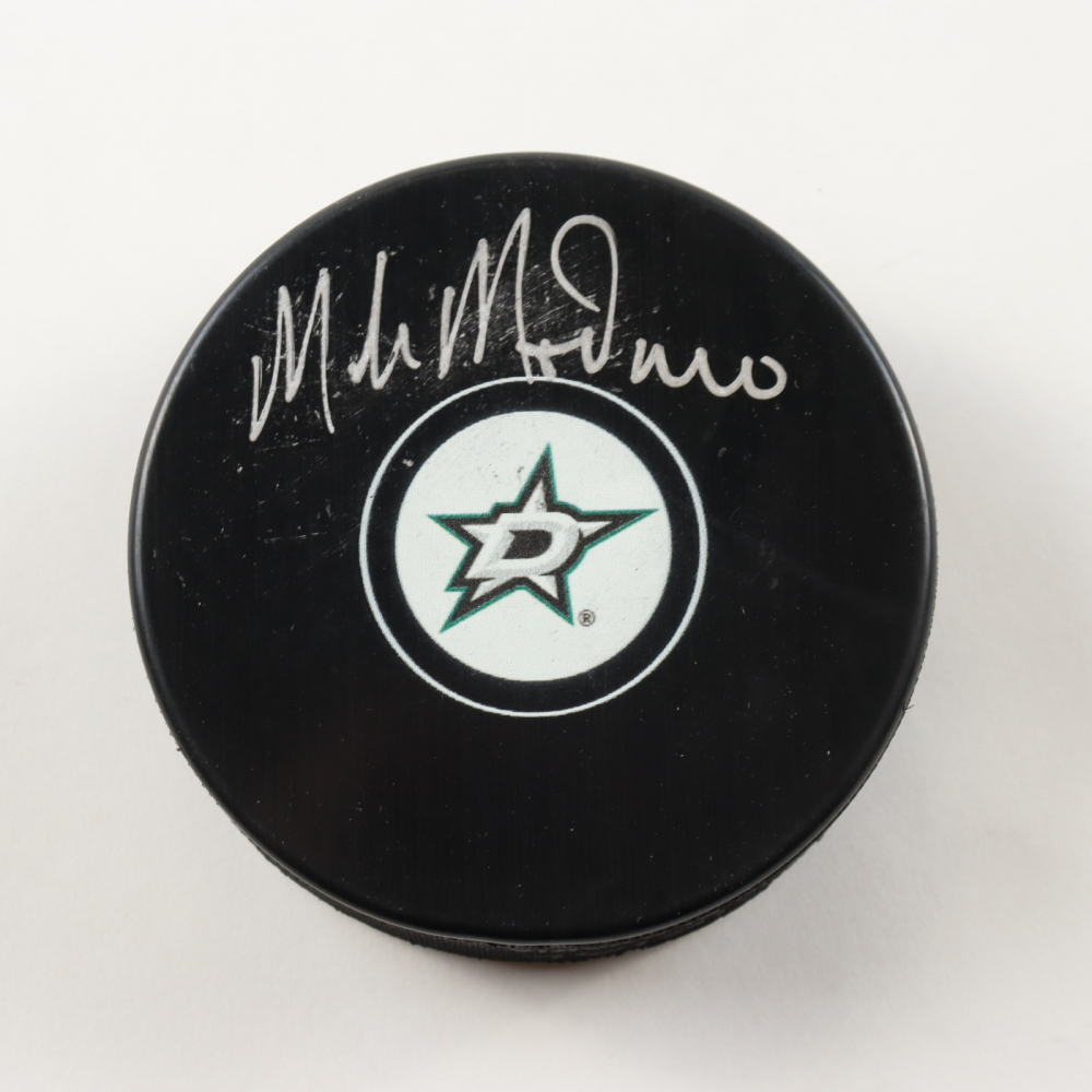 Mike Modano Signed Stars Logo Hockey Puck (Players Ink) | Pristine Auction
