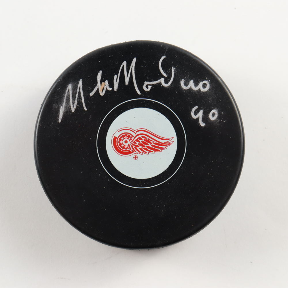 Mike Modano Signed Red Wings Logo Hockey Puck (Players Ink) | Pristine ...