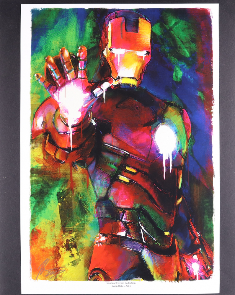 Jason Oakes - "Iron Man" Signed Marvel Avengers Collection 13" x 19 ...