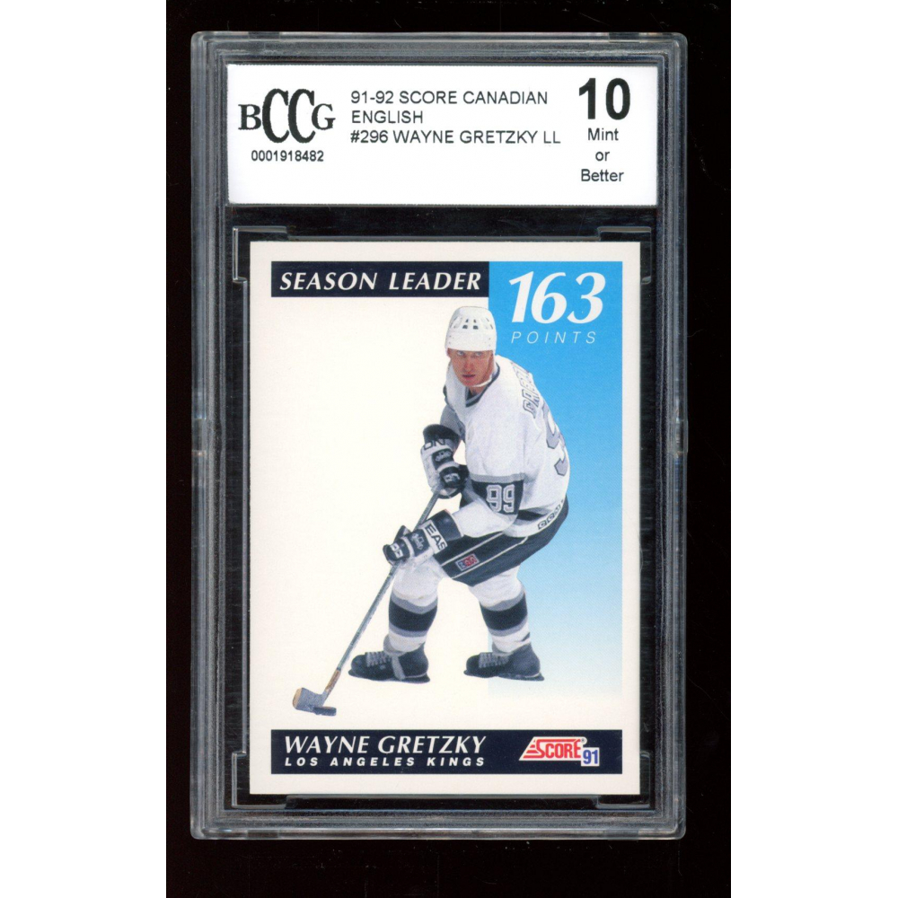 Wayne Gretzky 1991-92 Score Canadian English #296 Season Leader (BCCG 10) | Pristine Auction