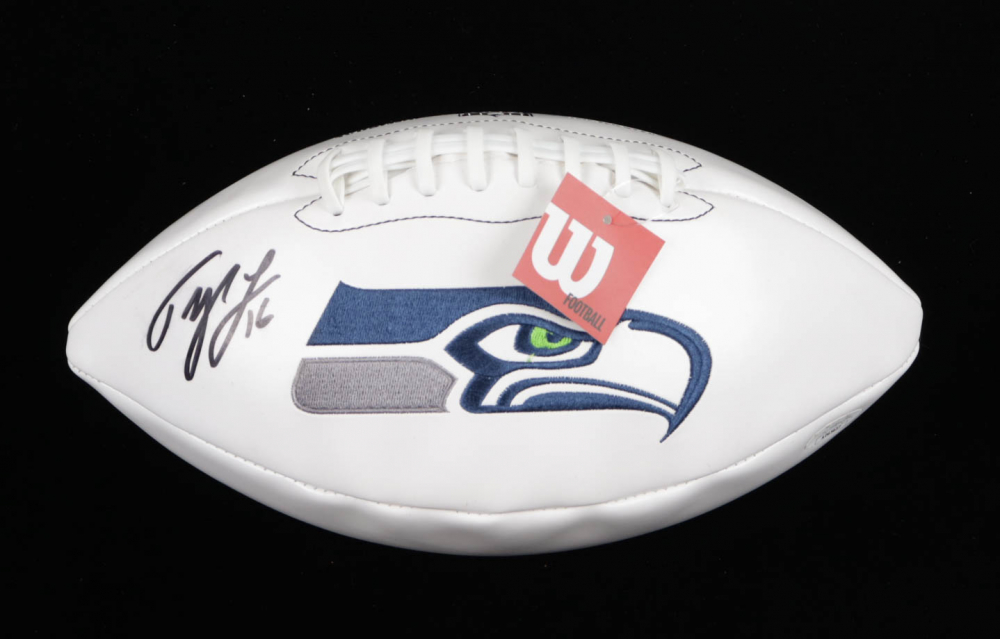 Tyler Lockett Signed Seahawks Logo Football (JSA) | Pristine Auction