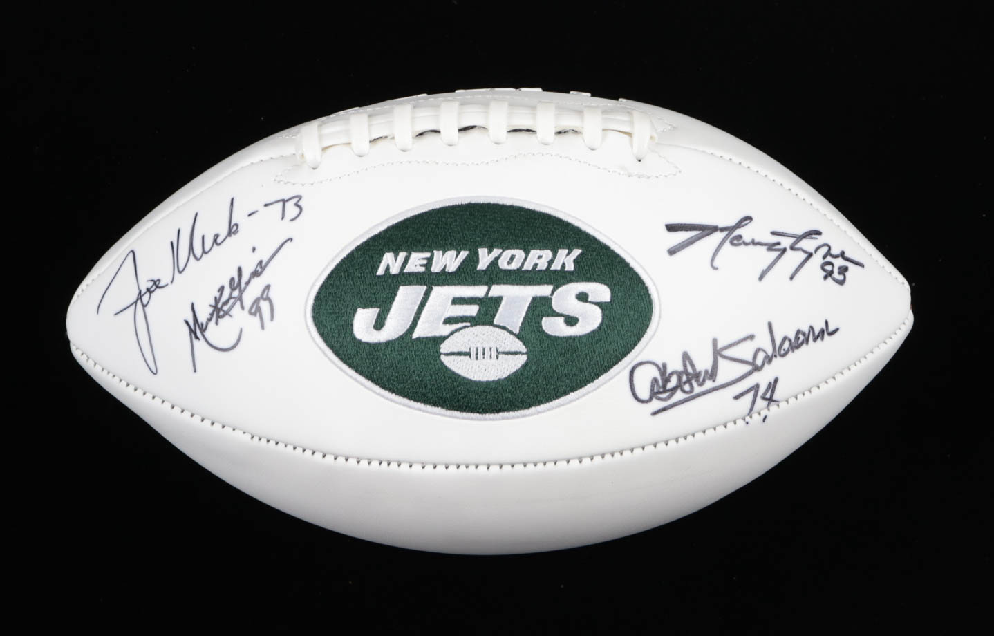 The Sack Exchange Jets Logo Football Signed By (4) with Mark Gastineau ...