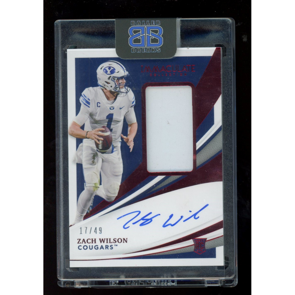 Zach Wilson 2021 Immaculate Collection Collegiate Ruby #53 Jersey ...