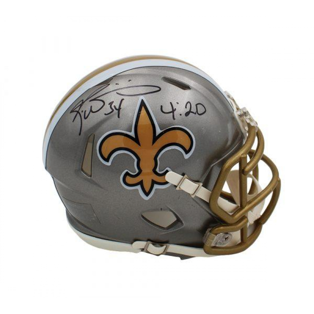 Ricky Williams Signed Saints Flash Alternate Speed Mini Helmet ...