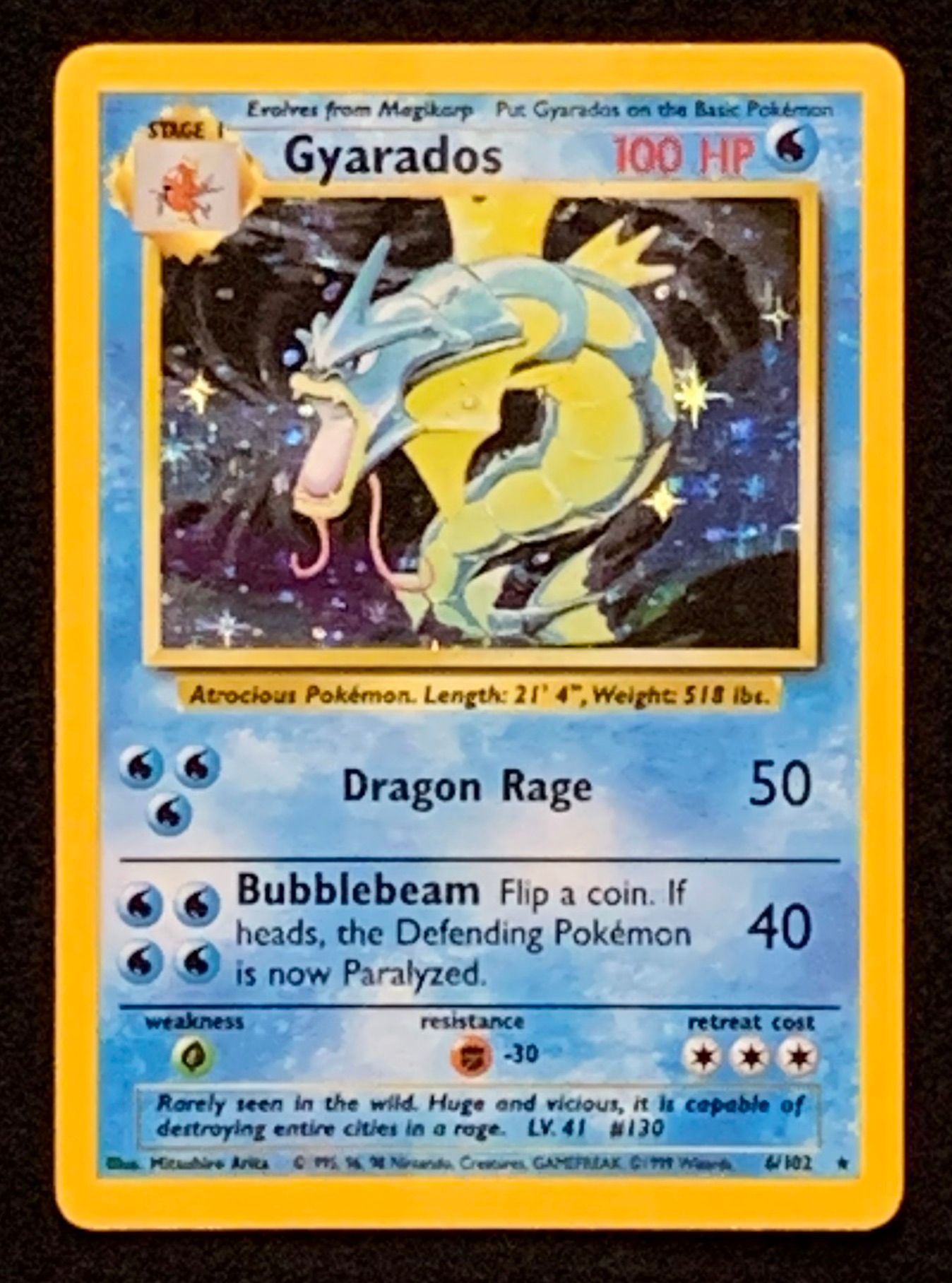 Gyarados 1999 Pokemon Base Unlimited #6 Holo | Pristine Auction
