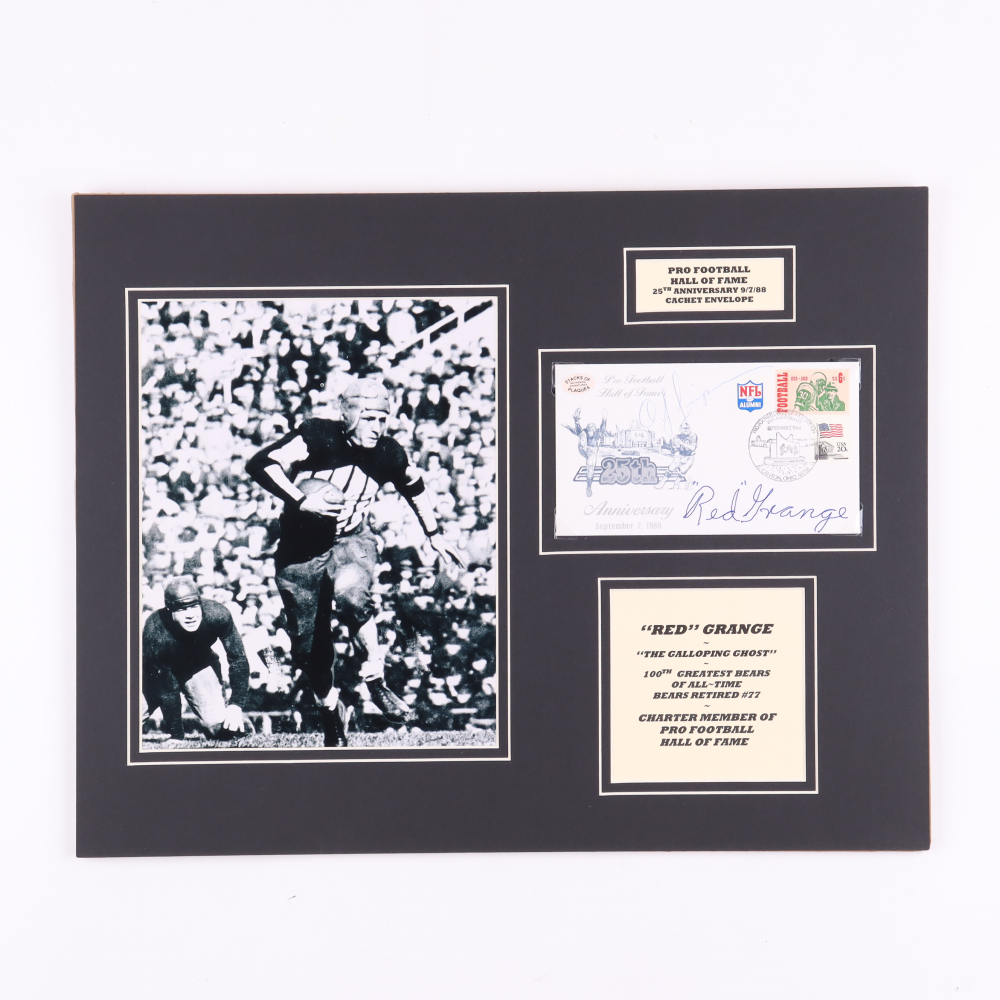 Red Grange & O.J. Simpson Signed 25th Anniversary Pro Football Hall of ...