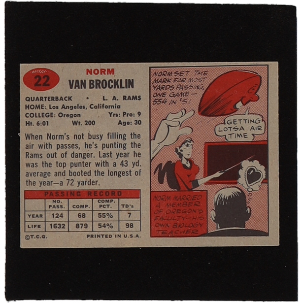 Norm Van Brocklin 1957 Topps #22 | Pristine Auction