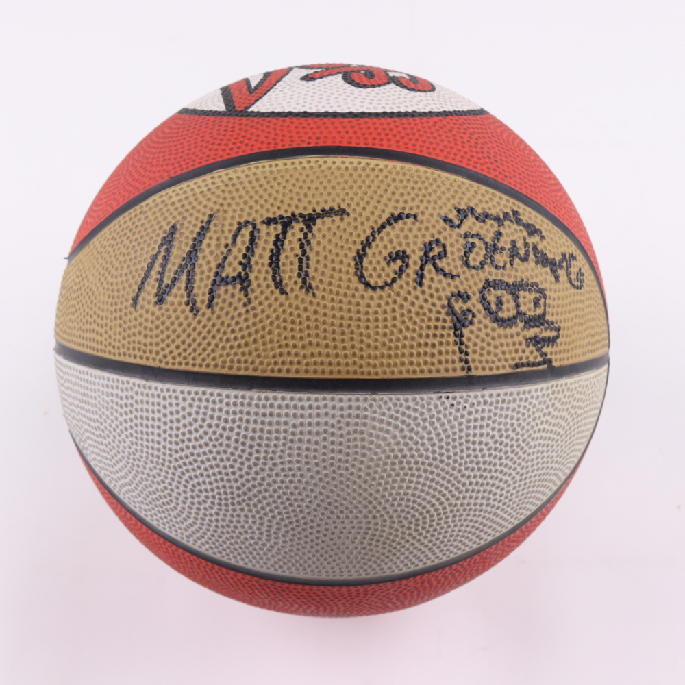 Matt Groening Signed "Duff" Basketball with Hand-Drawn Bart Simpson ...