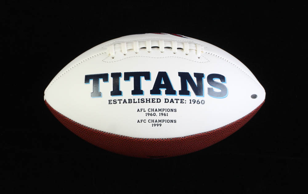 Hassan Haskins Signed Titans Logo Football (OKAuthentics) (See ...