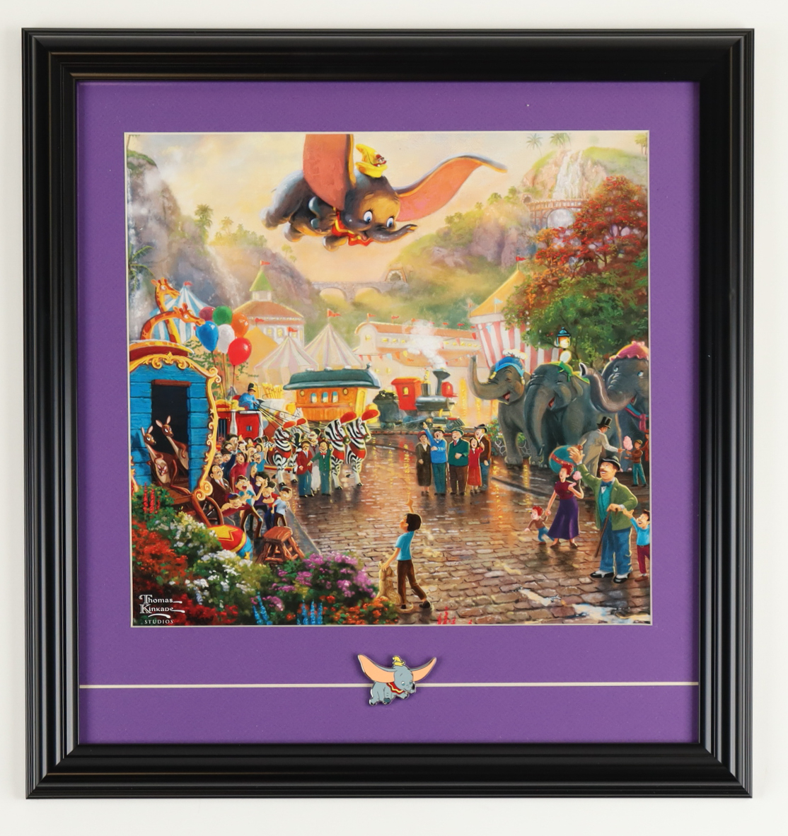 Thomas Kinkade "Dumbo" Custom Framed Print Display with Dumbo Movie Pin ...