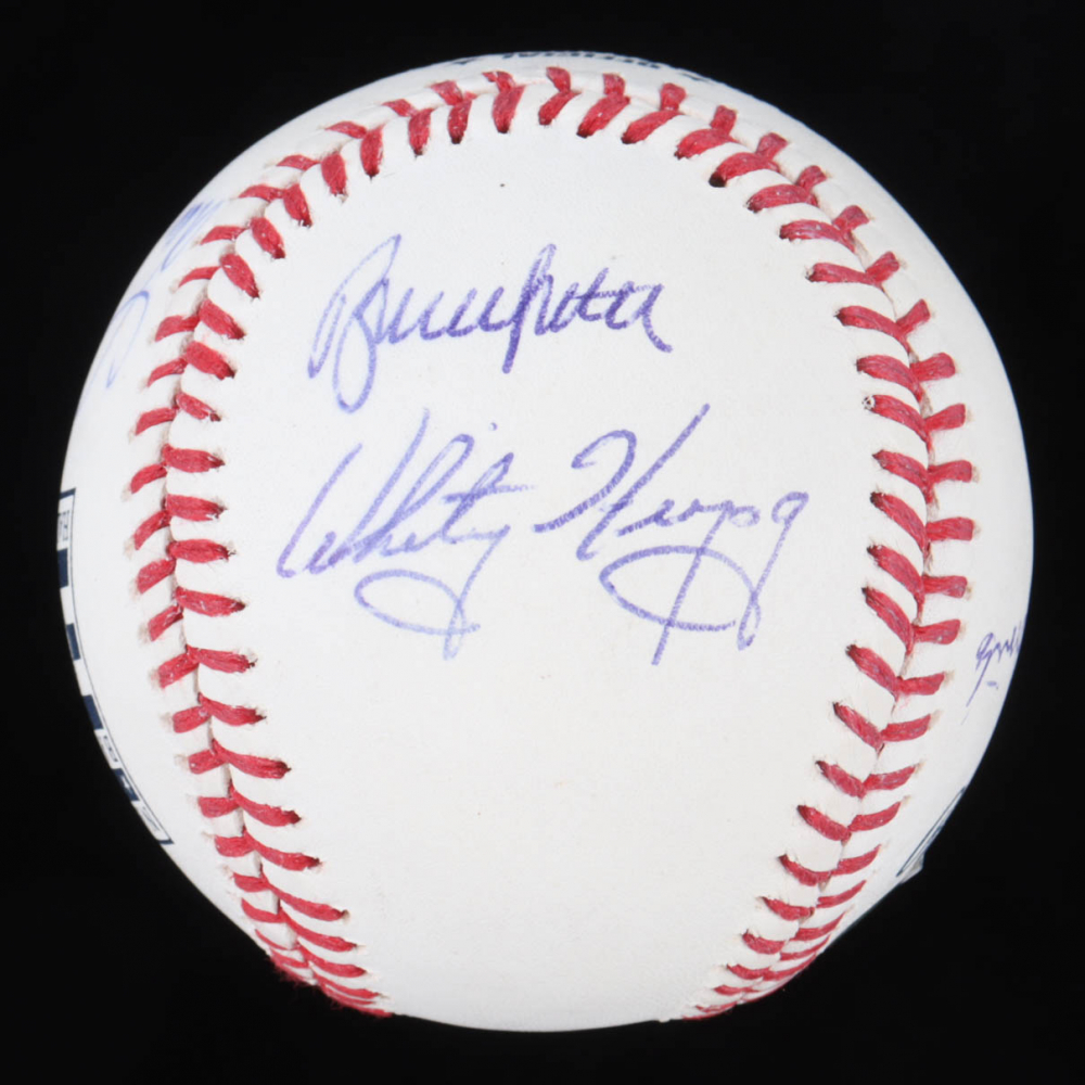 OML Hall of Fame Logo Baseball Signed by (4) with Lou Brock, Whitey ...
