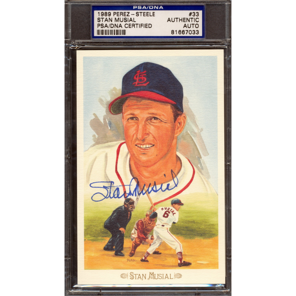 Stan Musial Signed LE 1980-02 Perez-Steele Celebration Postcards #33 ...