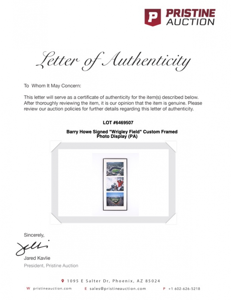 Barry Howe Signed "Wrigley Field" Custom Framed Photo Display (PA ...