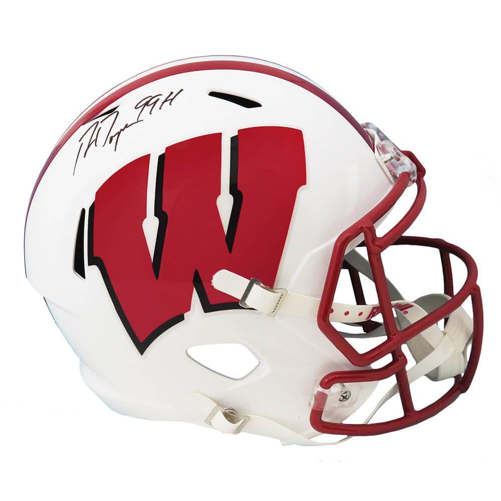 Ron Dayne Signed Wisconsin Badgers Full-Size Speed Helmet Inscribed ...