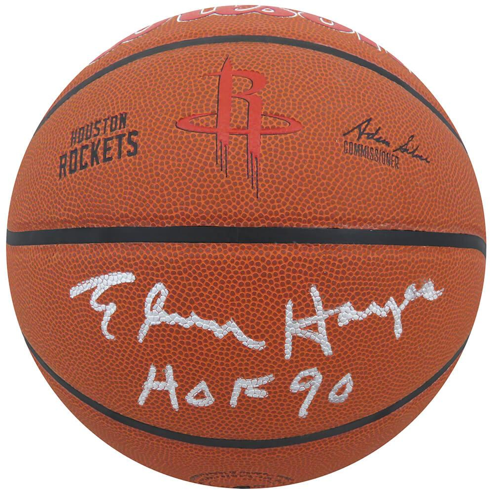 Elvin Hayes Signed Rockets Logo NBA Basketball Inscribed "HOF 90 ...