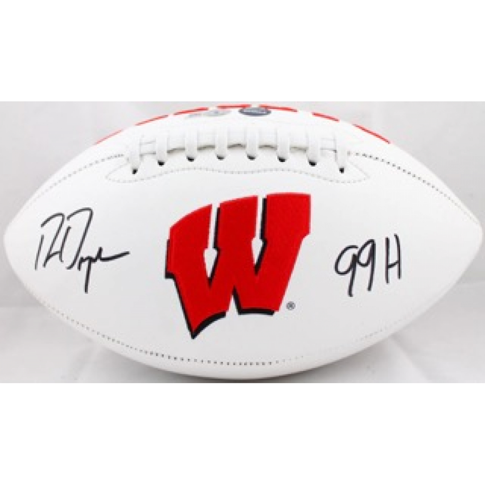 Ron Dayne Signed Wisconsin Badgers Logo Football Inscribed "99 H ...