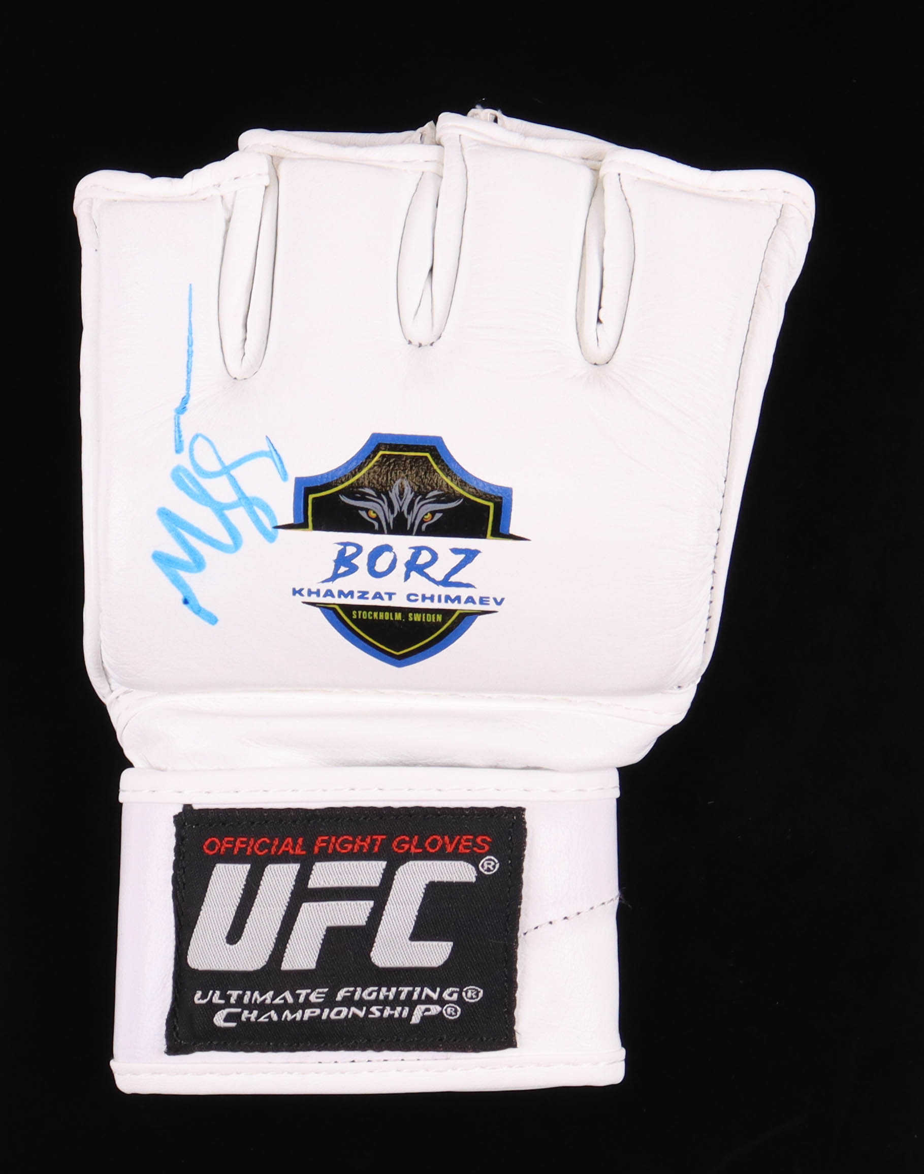 Khamzat “Borz” Chimaev Signed Official Logo White UFC Glove (PSA ...