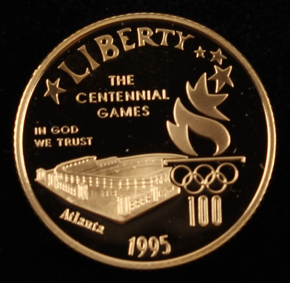 1995-W $5 Five Dollar Commemorative Olympic Stadium Gold Coin ...