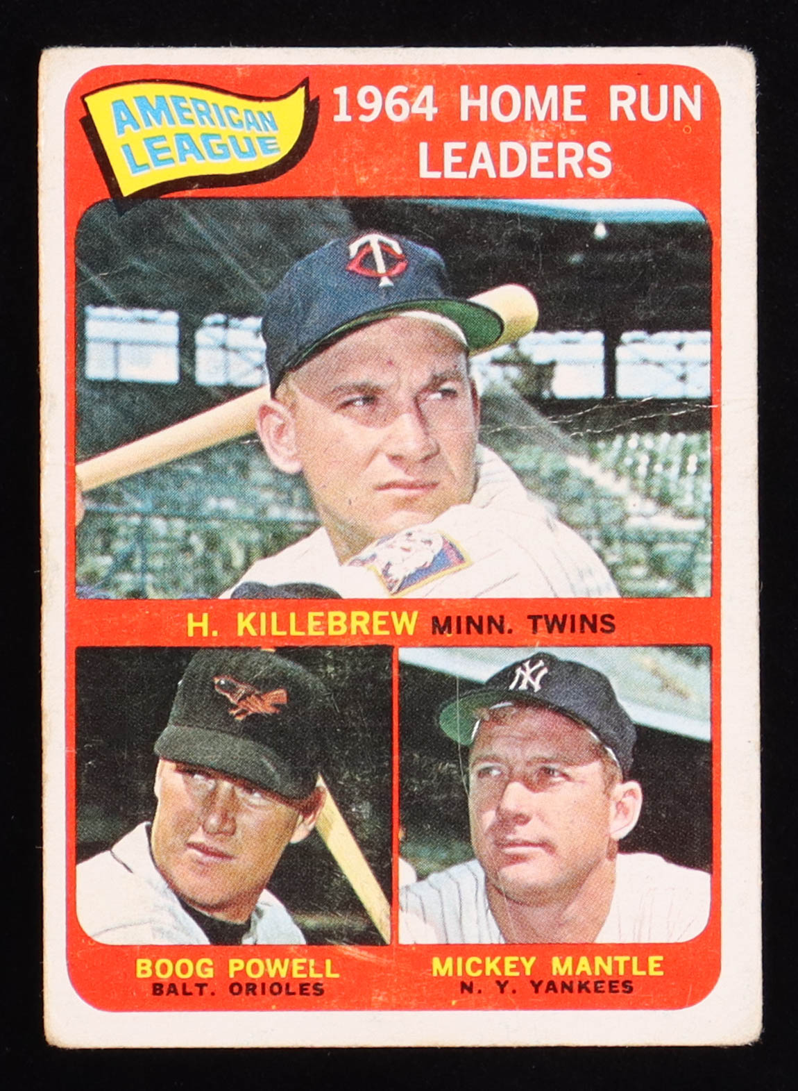 Harmon Killebrew / Mickey Mantle / Boog Powell 1965 Topps #3 AL Home ...