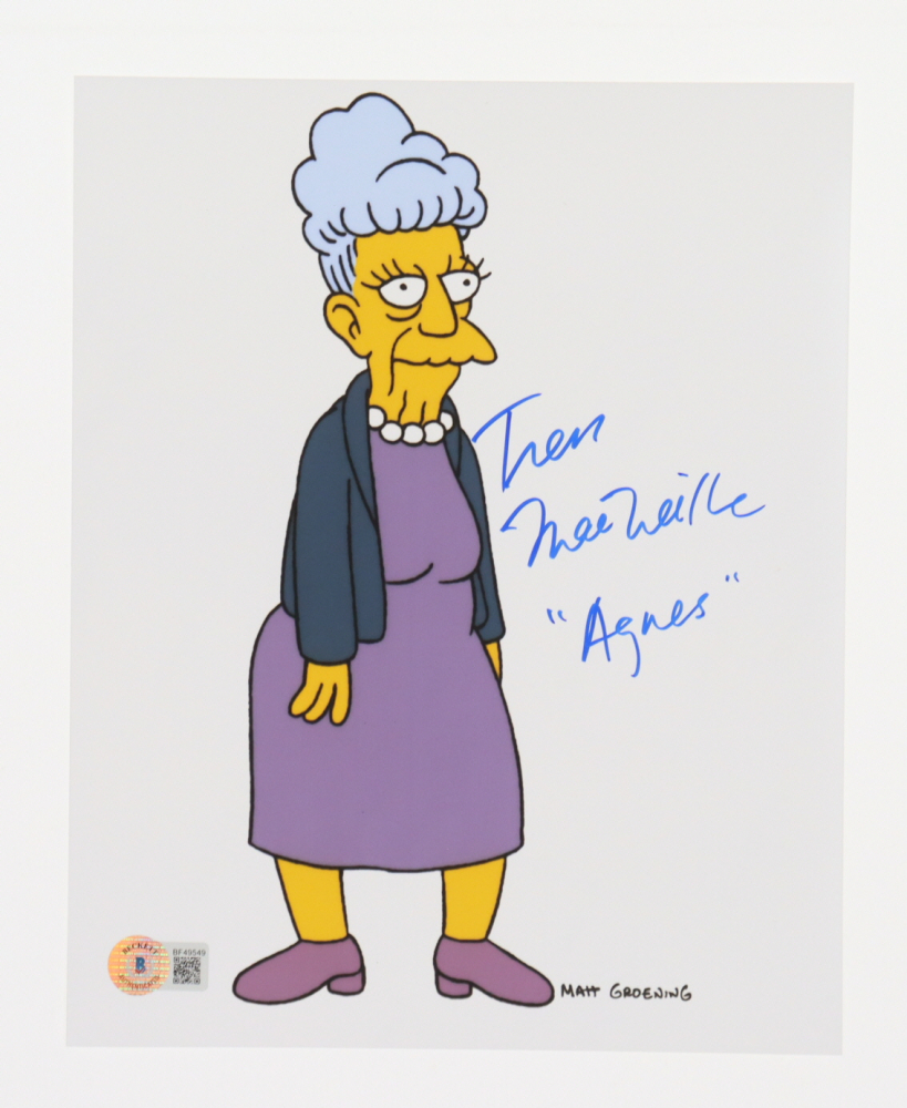 Tress Macneille Signed "The Simpsons" 8x10 Photo Inscribed "Agnes ...