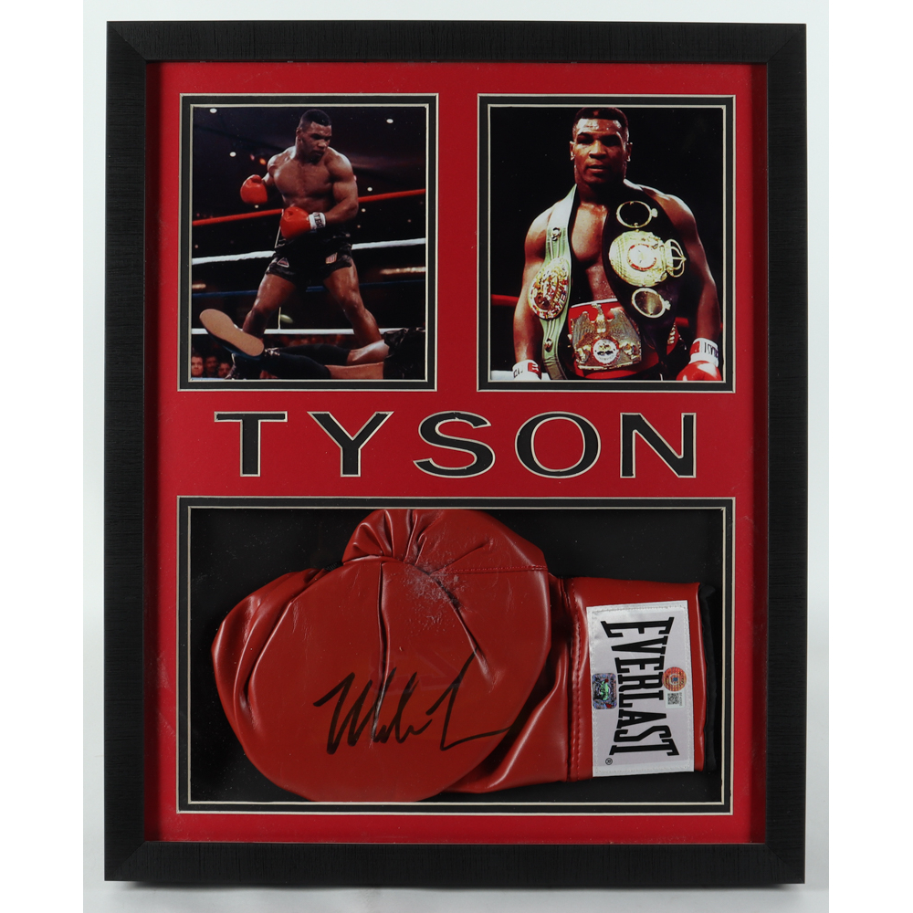 Mike Tyson Signed Custom Framed Boxing Glove Shadowbox Display (Beckett ...